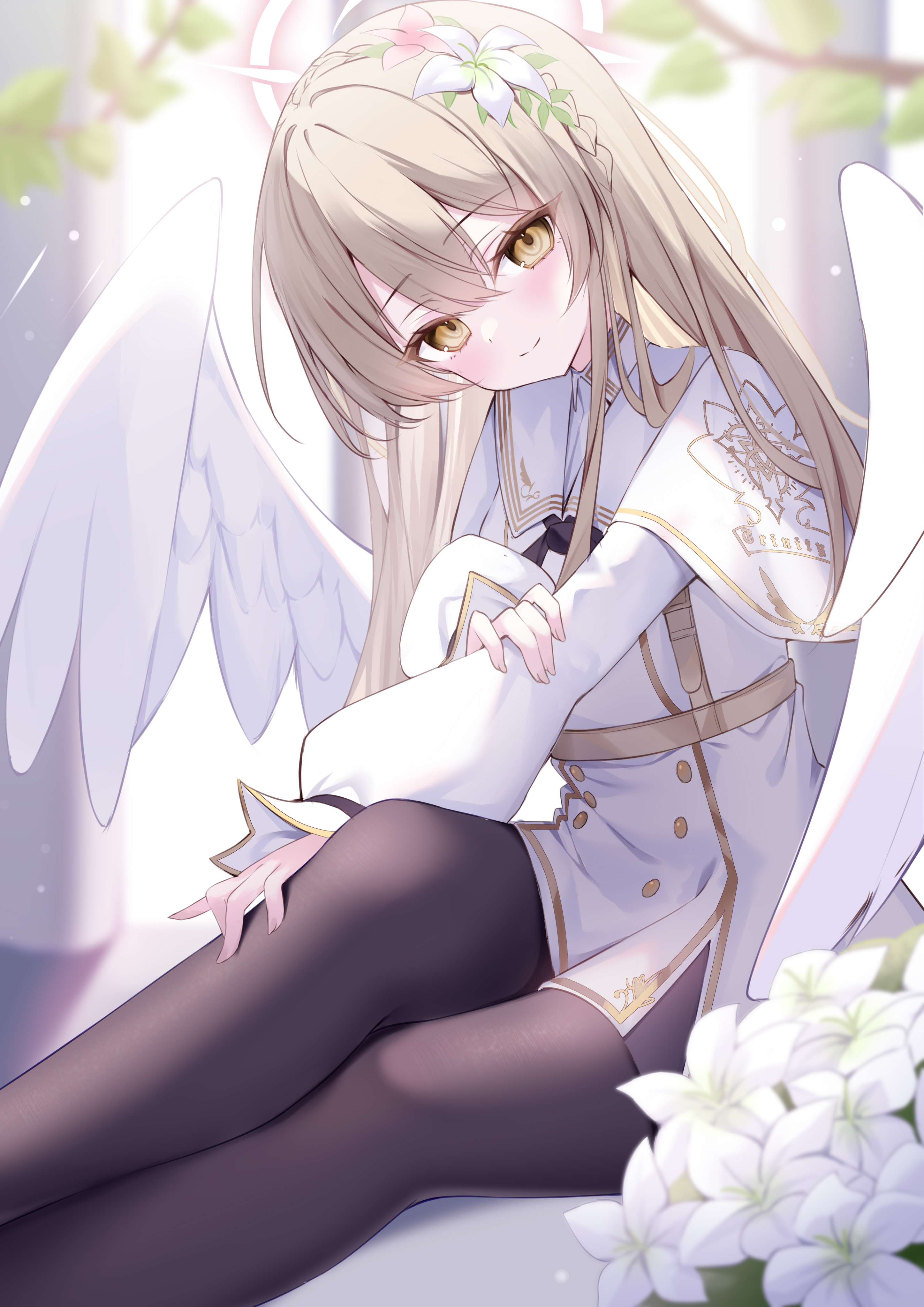 213 gou blue archive kirifuji nagisa angel pantyhose seifuku wings | #1070589 | yande.re